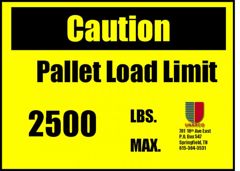 Warehouse Load Plaques for RMI Compliance