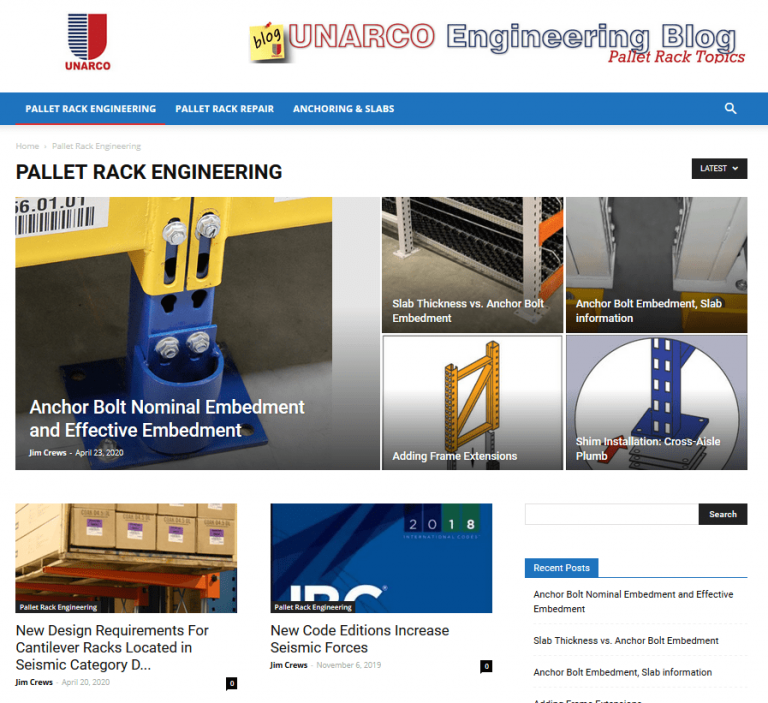 UNARCO Engineering Blog - Pallet Rack and Engineered Storage Solutions