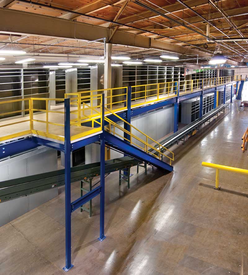 Steel Mezzanines and Work Platforms for Warehouse Storage Facilities
